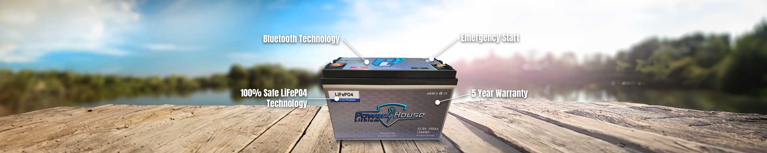 PowerHouse Lithium 12V 105Ah Cranking Battery with Emergency Start – PHL