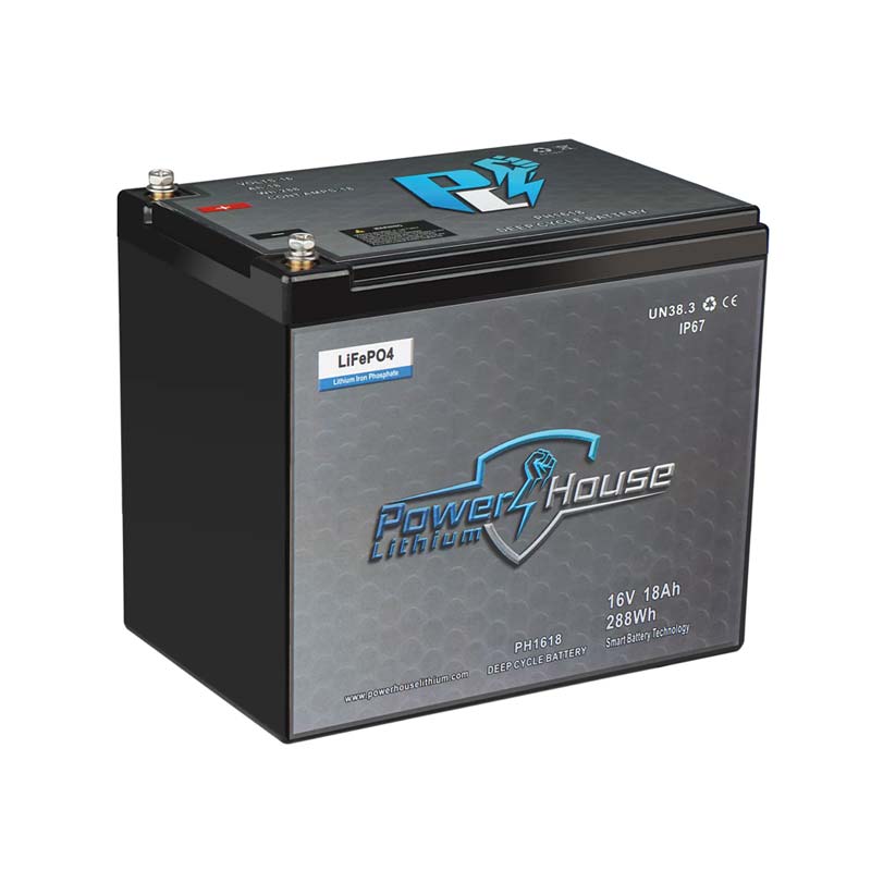 PowerHouse Lithium 16V 18Ah Deep Cycle Battery Wide
